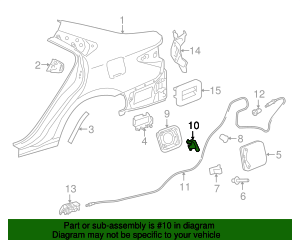 2015-2017 Toyota Camry Fuel Pocket Retainer 61848-06030 | Toyota Parts ...