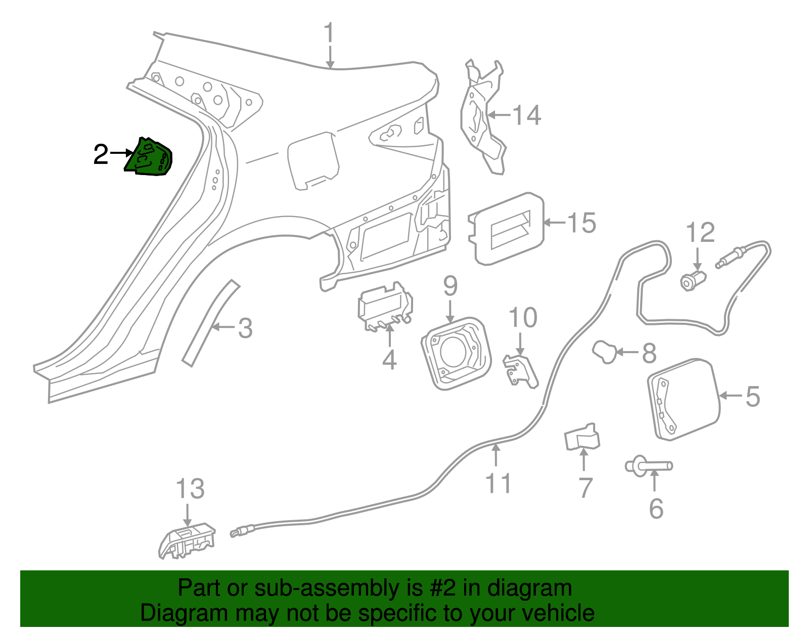 61503-06110 - Quarter Panel Reinforcement - 2012-2017 Toyota Camry ...