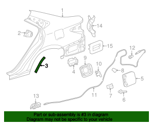 58748-06100 - Quarter Panel Protector - 2015-2017 Toyota Camry | OEM ...