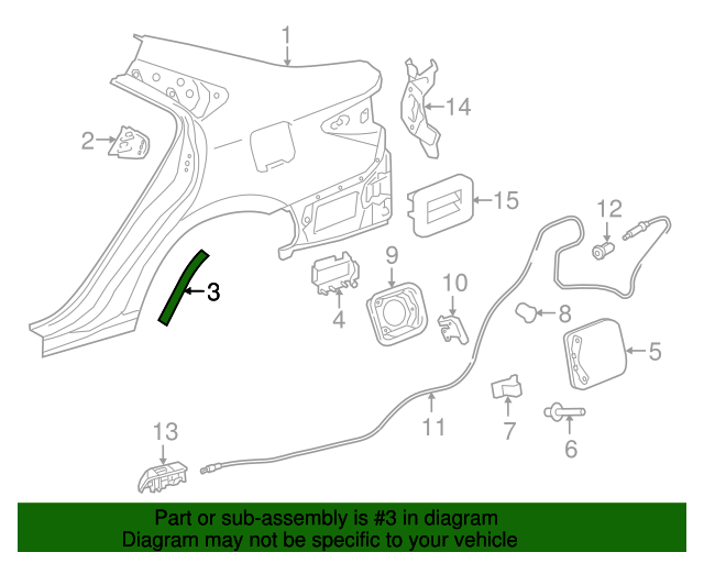 58748-06100 - Quarter Panel Protector - 2015-2017 Toyota Camry | OEM ...