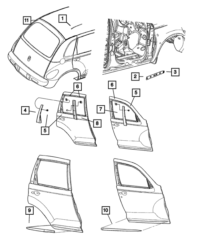 2006 Chrysler PT Cruiser Rear Door Molding 1AS88AB5AD | Mopar Estores