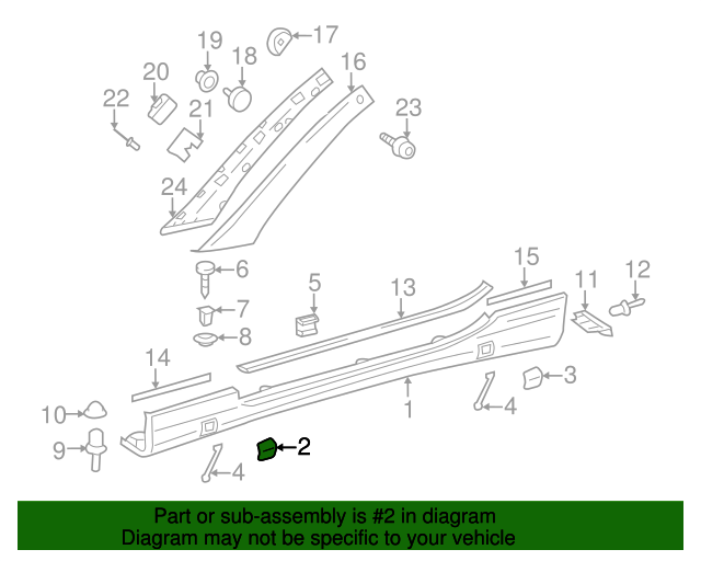 230-698-09-30-9999 - Rocker Molding Front Cover - 2003-2012 Mercedes ...