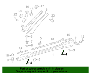 220-698-00-14 - Rocker Panel Molding Bracket 2000-2012 Mercedes-Benz ...