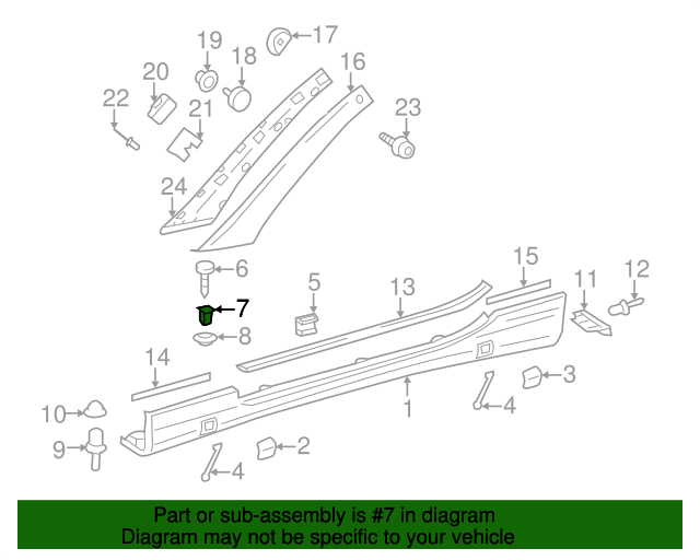 639-998-01-85 - Center High Mount Stop Light Nut 1984-2021 Mercedes ...