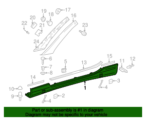 230-698-02-54-9999 - Rocker Molding 2003-2012 Mercedes-Benz | Mercedes ...