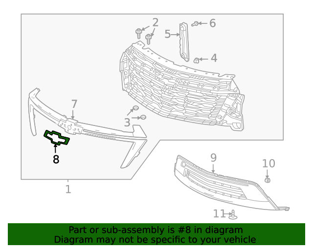 2018-2023 Chevrolet Front Grille Emblem 84243242 | GMPartsDirect.com