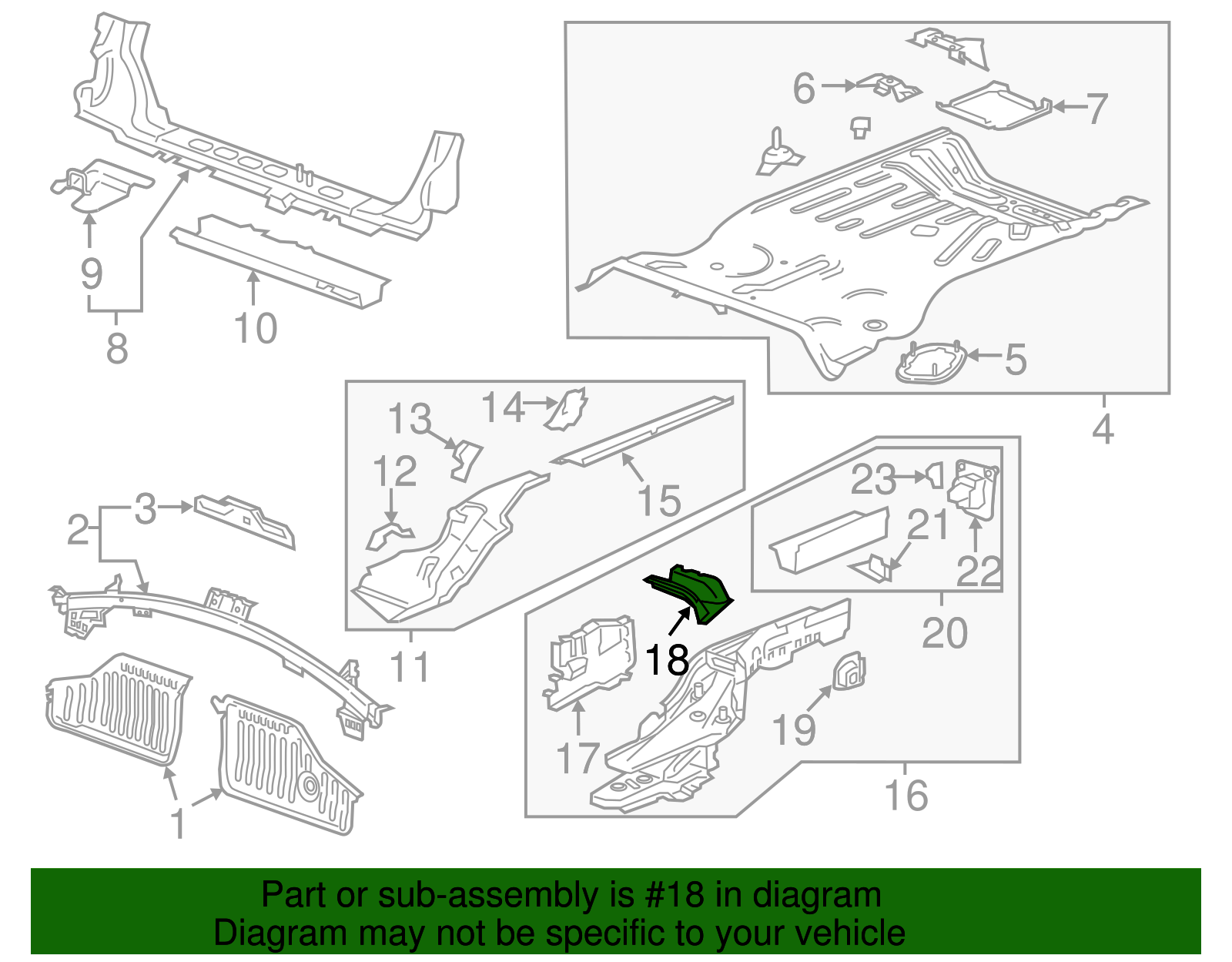 2016-2019 Chevrolet Volt Passenger Side Rear Compartment Panel Rear ...