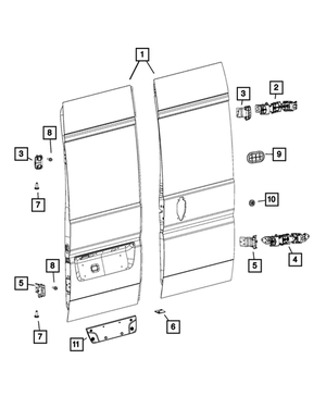 2014 Ram Rear Door Upper Hinge 68324627AA | Mopar eStore