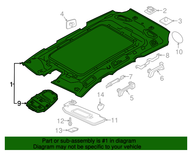 2018-2020 Volvo XC60 Headliner 32262360 | TascaParts.com
