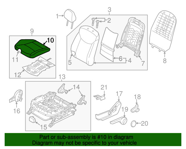 2014-2016 Hyundai Elantra Seat Cushion Cover 88160-3X001-MSE ...