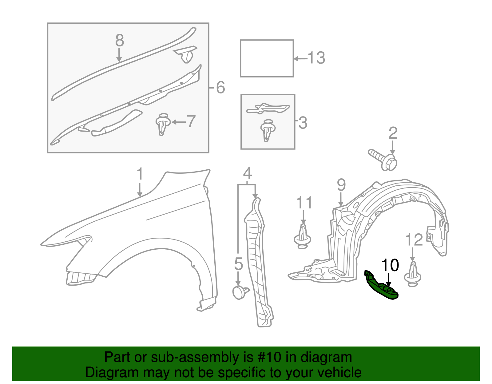 53851-76020 - Fender Insulator 2011-2017 Lexus CT200h | AutoNation Parts