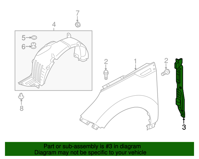 2014-2019 Kia OEM NEW 14-19 Kia Soul Soul EV Hatchback Insulator Fender ...