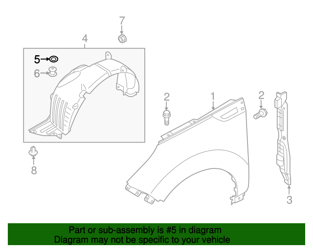 2011-2020 Kia Fender Liner Washer 86450-36000 | TascaParts.com