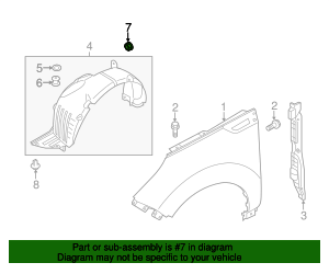2010-2021 Kia OEM NEW 2010-20 Kia Forte Optima Rio Wheelhouse Liner Nut ...