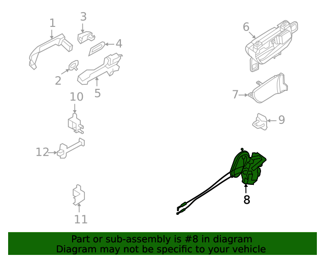 82501-5EF0A - Lock Actuator 2020-2024 Nissan Versa | Nissan Parts ...