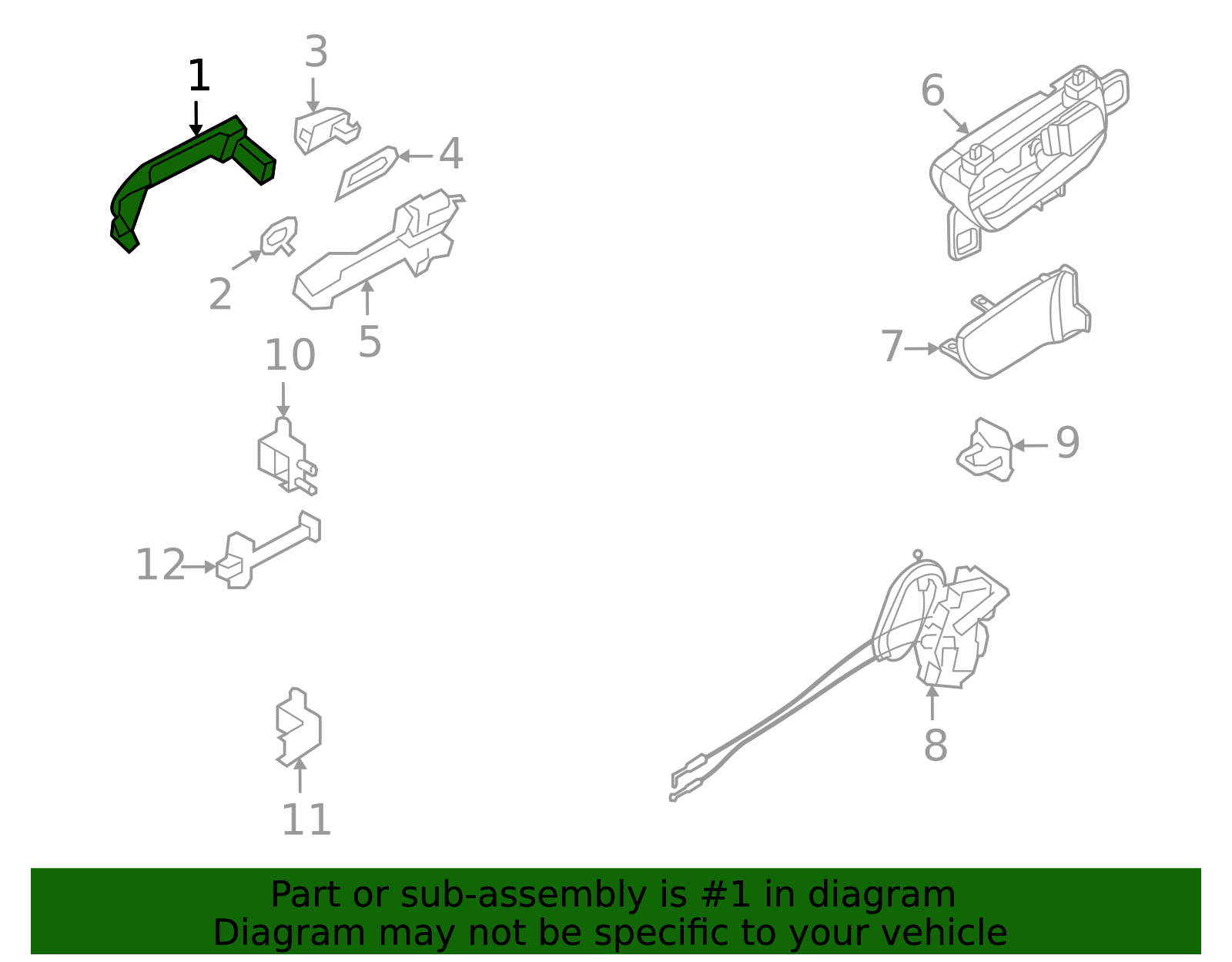 2018-2024 Nissan Handle, Outside 82640-5RB2A | My Nissan Part