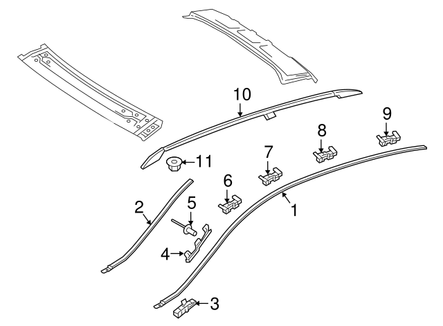 156-991-06-98 - Roof Molding Clip 2015-2020 Mercedes-Benz | Mercedes ...
