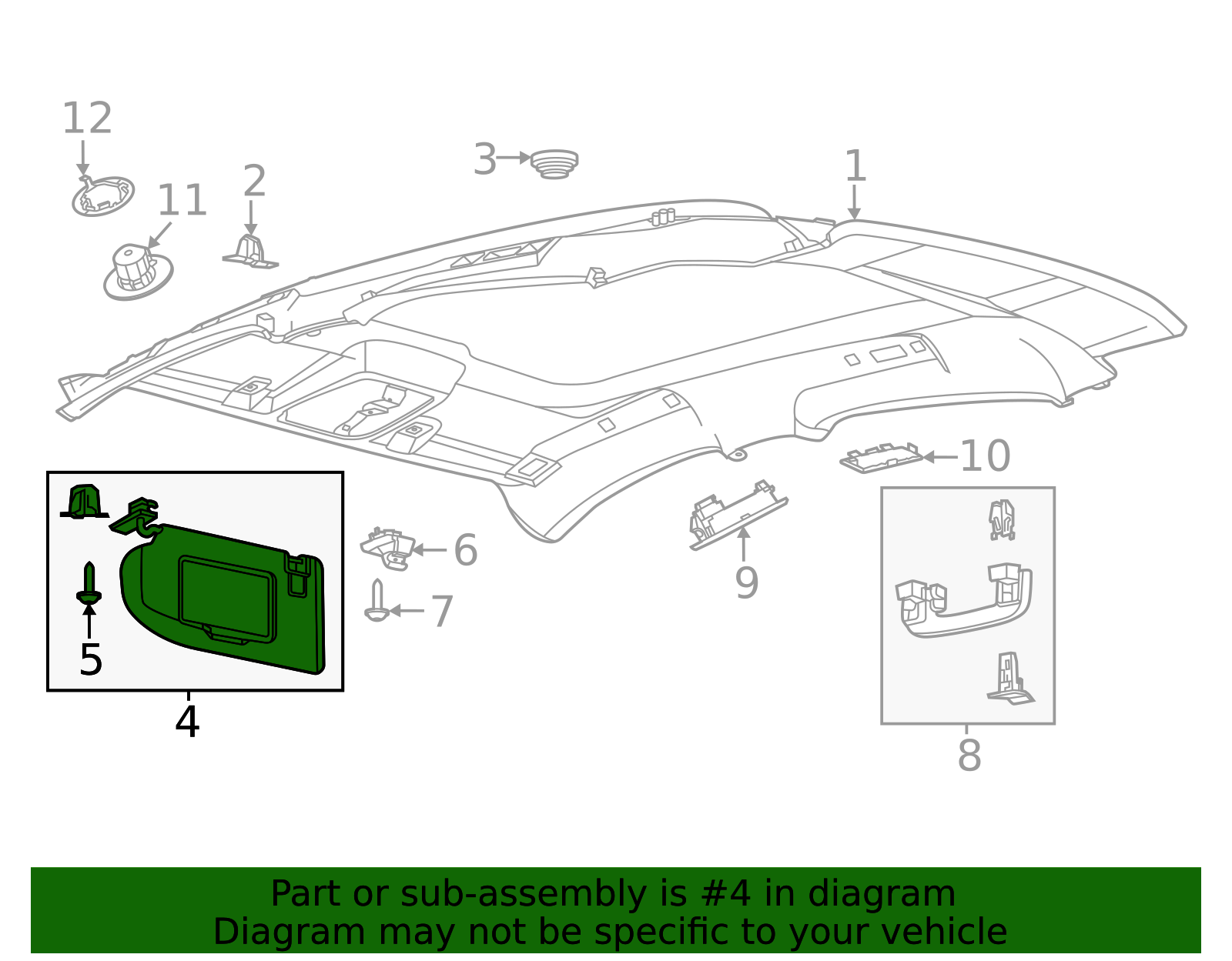 2021-2024 Ford Mustang Mach-E | Sun-Visor | LJ8Z-7804105-AA | Walls ...