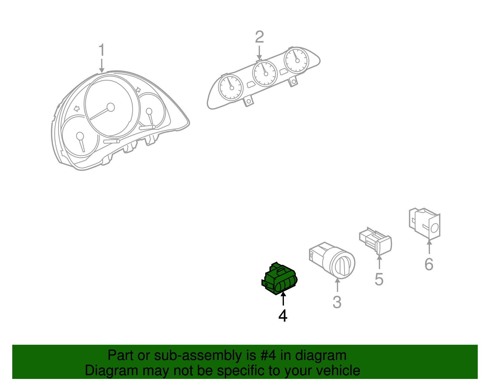 2012-2019 Volkswagen Beetle Instrument Light Rheostat 5C5-941-533-H-WHS ...