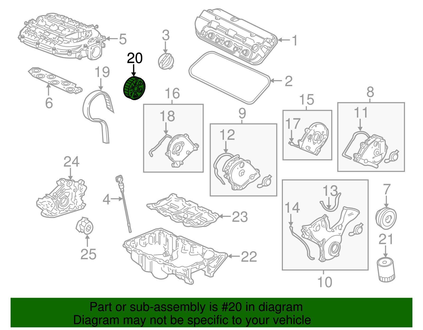 14260-R70-A01 - Pulley Front Timing Belt Driven - 2008-2020 Honda ...
