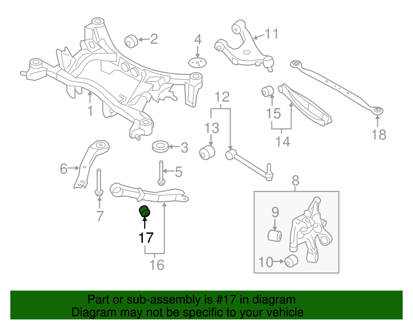 20176FJ000 - 2012-2024 Subaru - Suspension Cross-Member Stopper | OEM ...
