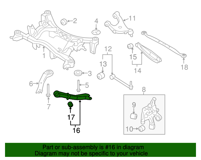20250FJ001 - Trailing Arm 2012-2018 Subaru | Subaru Factory Parts Online