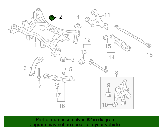 2008-2023 Subaru Suspension Cross-Member Bushing 41322AG000 | Subaru ...