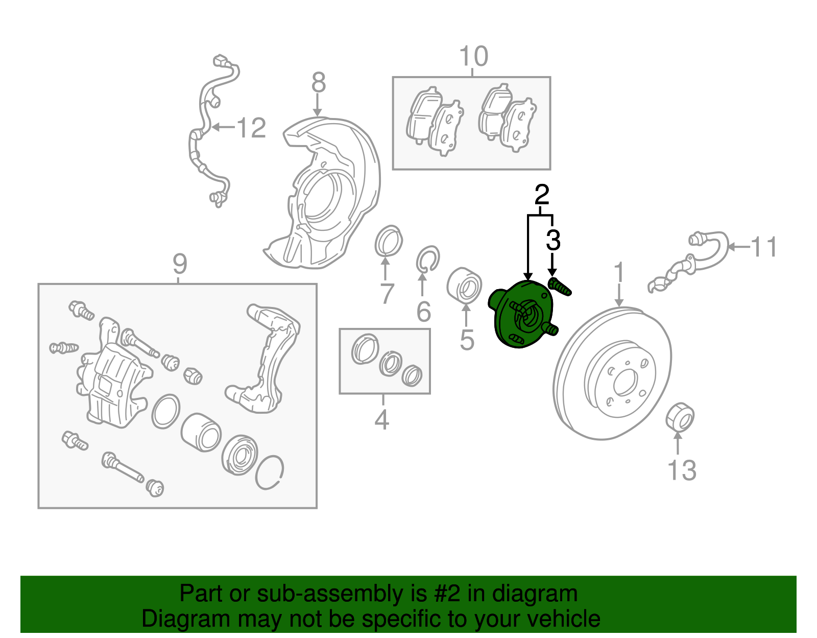 Genuine Toyota Front Hub part# 43502-12090 for 1993-2002 Toyota Corolla ...
