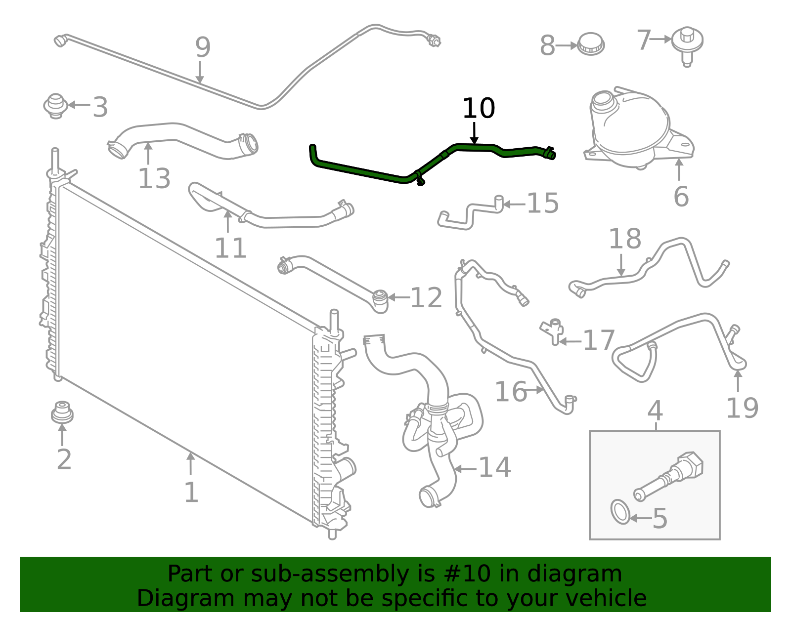 LK4Z-8063-B - Engine Coolant Overflow Hose 2020-2023 Ford | Ford Parts ...