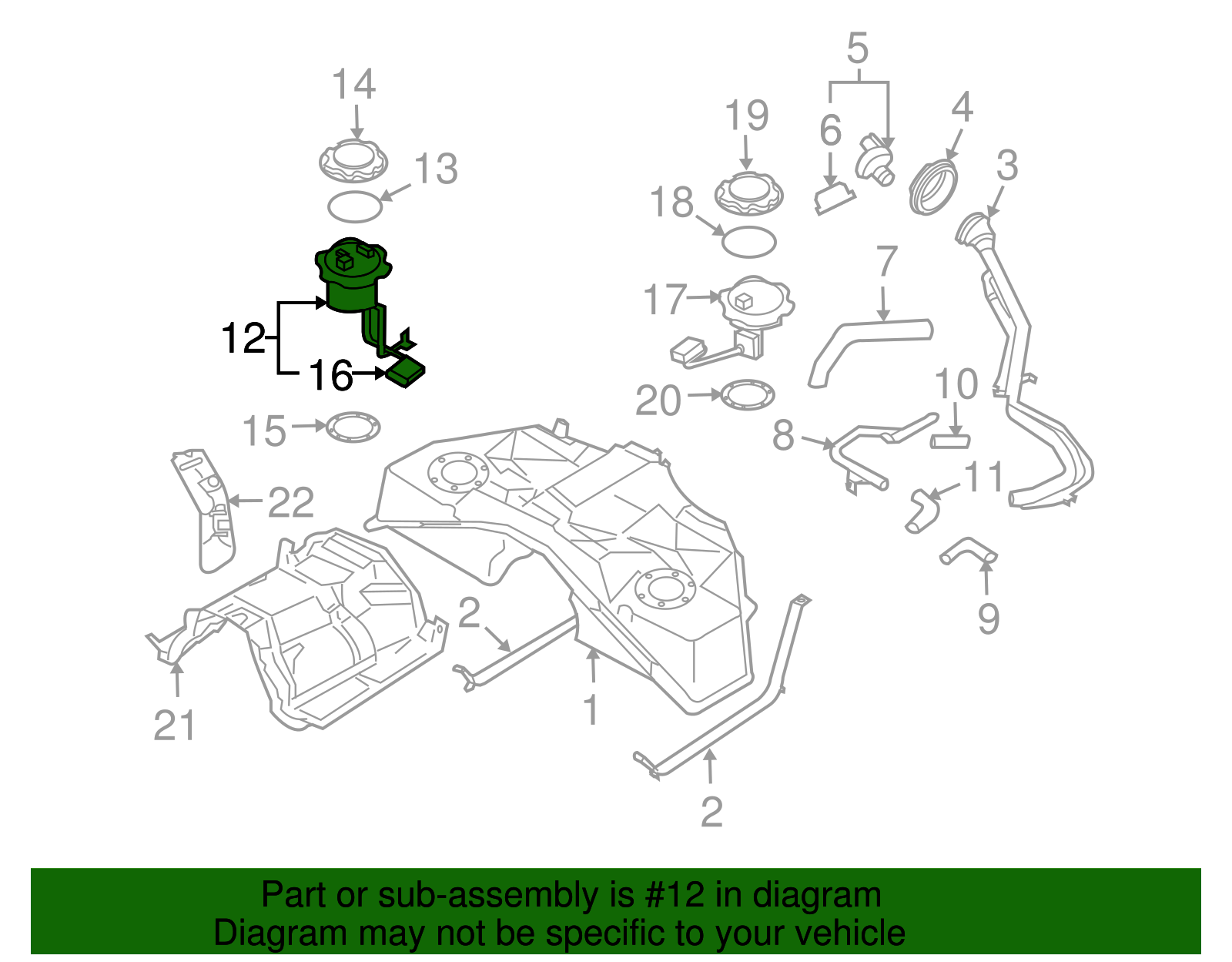 2009-2015 Nissan 370Z Fuel Pump Assembly 17040-1EA0B | Nissan Parts Central