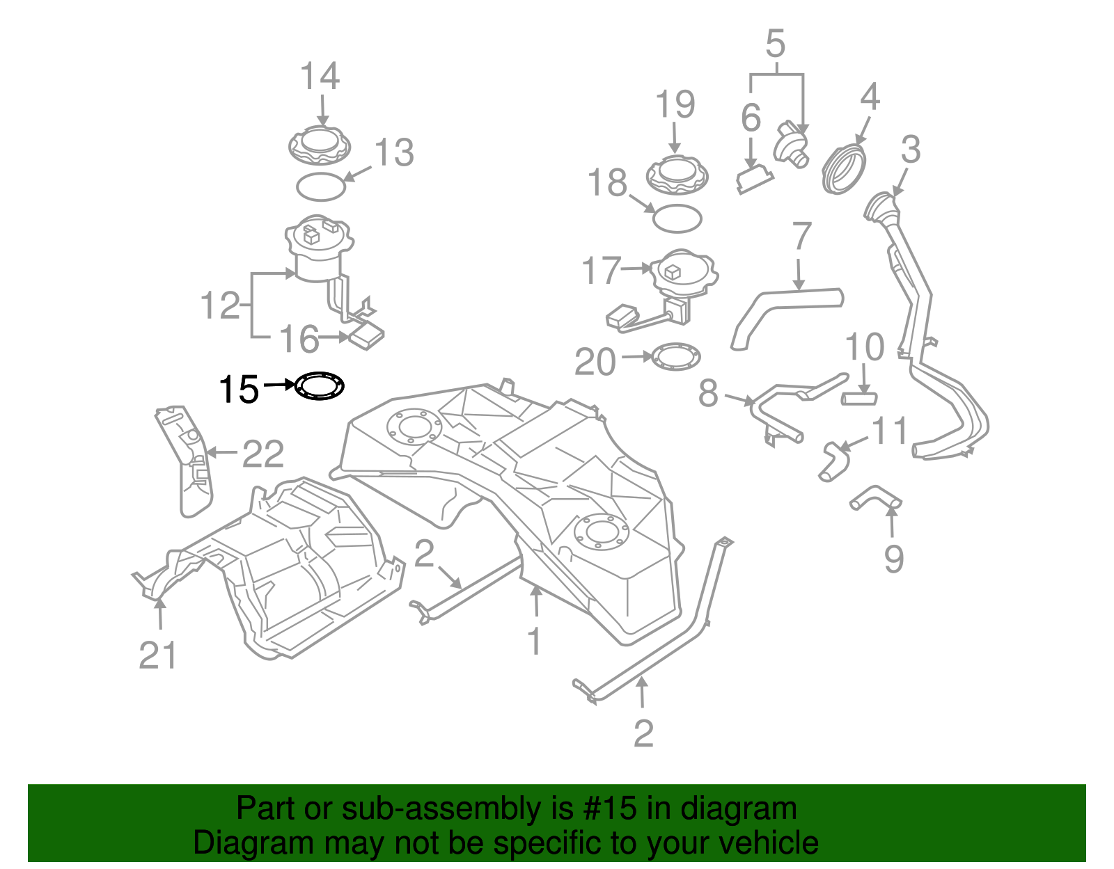 2009-2011 Nissan 370Z Fuel Pump Assembly Lower Retainer 17341-JL00A ...