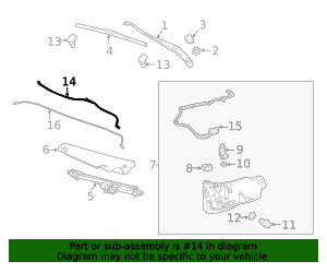 2021-2023 GM Rear Window Washer Solvent Container Hose 84830109 | GM ...