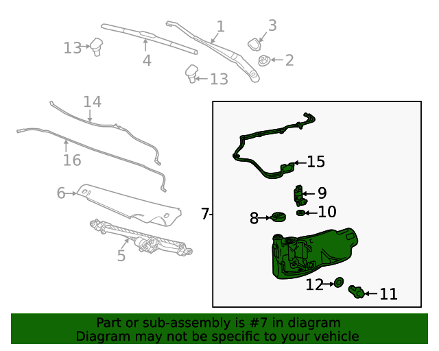 2021-2023 GM Windshield Washer Solvent Container 84816822 | GM Parts Center