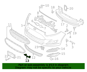 D2BZ-8A284-A - Lower Reinforced 2014-2019 Ford Fiesta | Ford OEM Parts ...