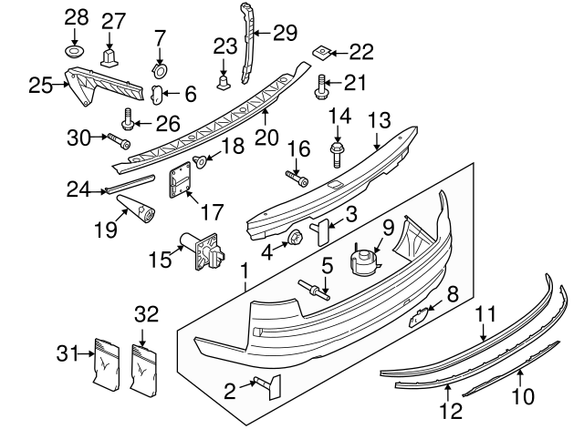 2004-2010 Audi Upper Retainer Screw N-910-449-02 | Audi OEM Parts