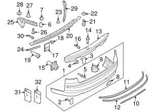 2005-2009 Audi A8 Quattro Bumper Cover 4E0-807-303-J-GRU | Audi USA Parts