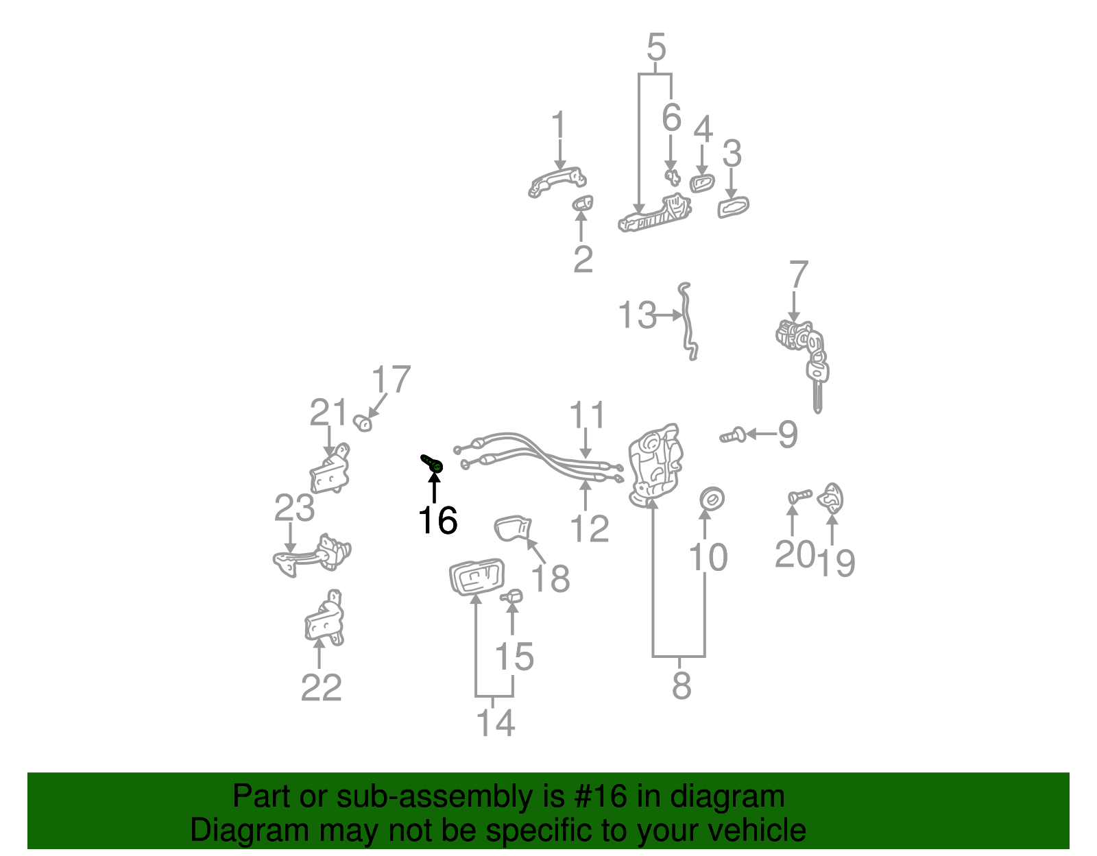 Genuine Toyota Handle, Inside Screw part# 93568-55018 for 2002-2015 ...