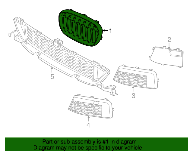 Genuine BMW 51-11-7-383-364 | Upper Grille | FREE Shipping on Most ...