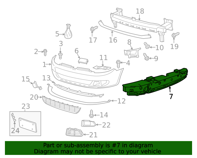 5K0-807-248-H - Bumper Cover Spacer Panel 2012-2013 Volkswagen ...