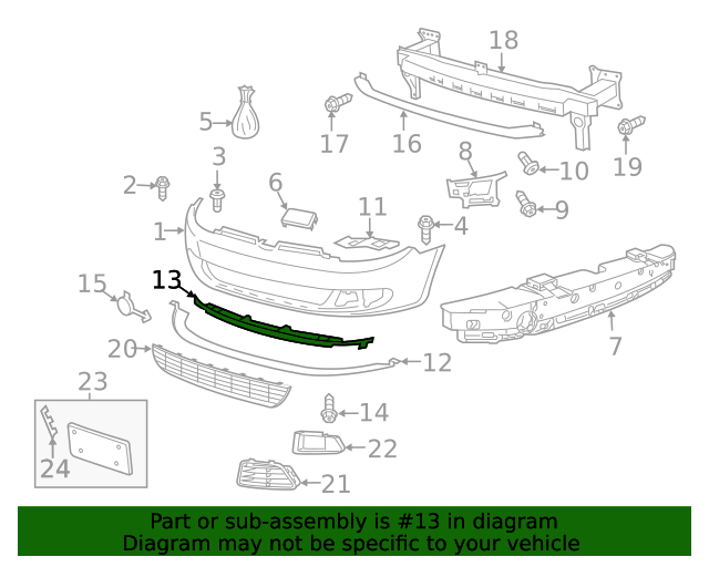 2012-2013 Volkswagen Spoiler Retainer Plate 5K0-805-915-B-9B9 | VW ...