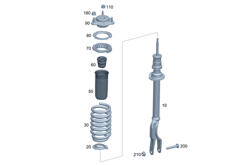 Front Suspension Strut and Suspension Strut Mount for 2025 Mercedes ...