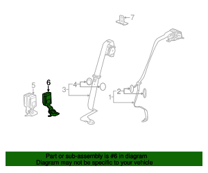 2014-2020 Chevrolet Impala Jet Black Rear Seat Belt with Buckle ...