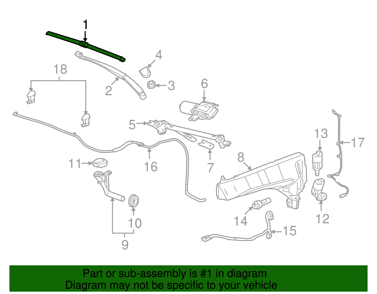 2010-2016 Cadillac SRX Blade 19432582 GM | GMPartsDirect.com