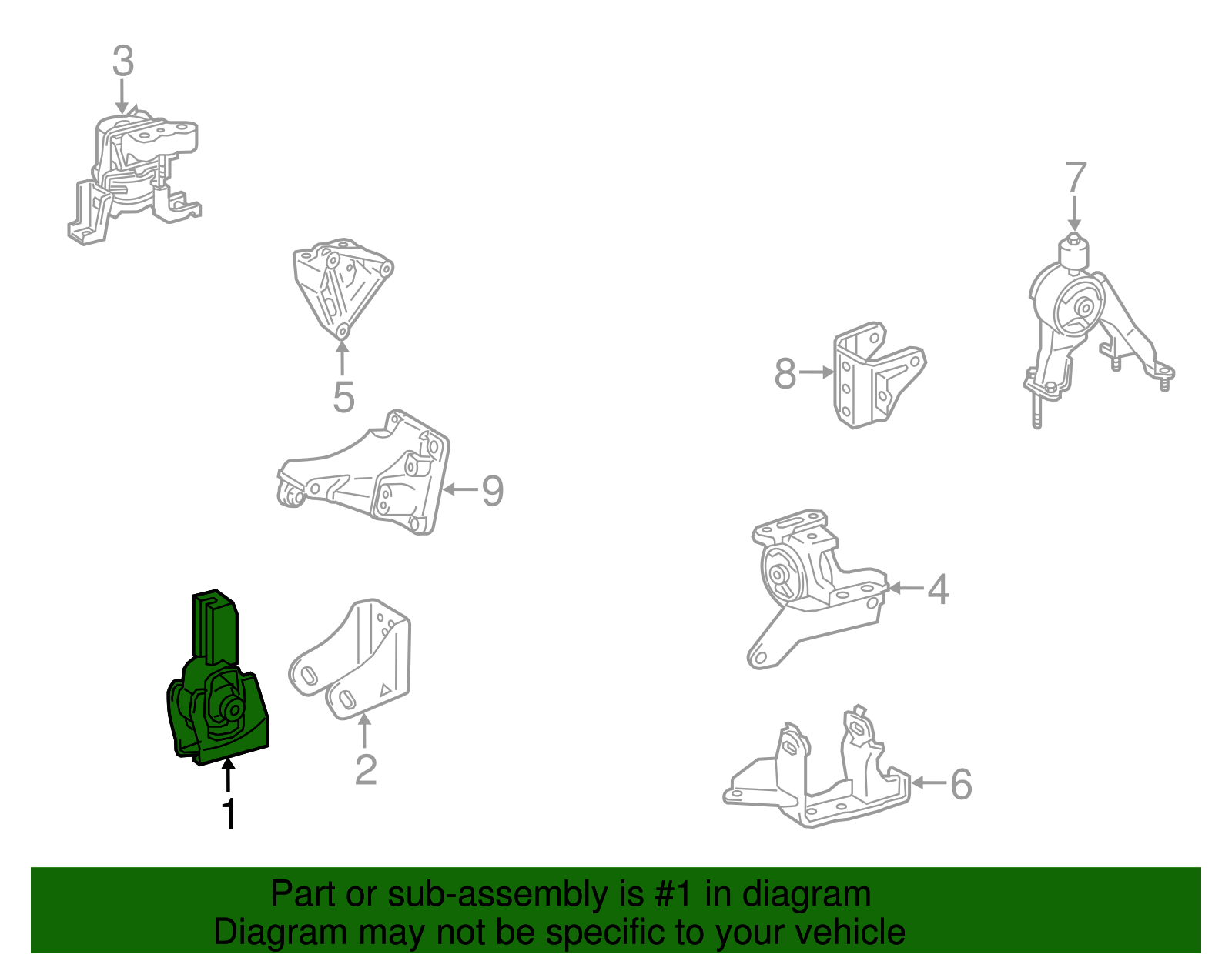 2014-2019 Toyota Corolla Engine Mount (Front) 12361-0T210 | Toyota ...