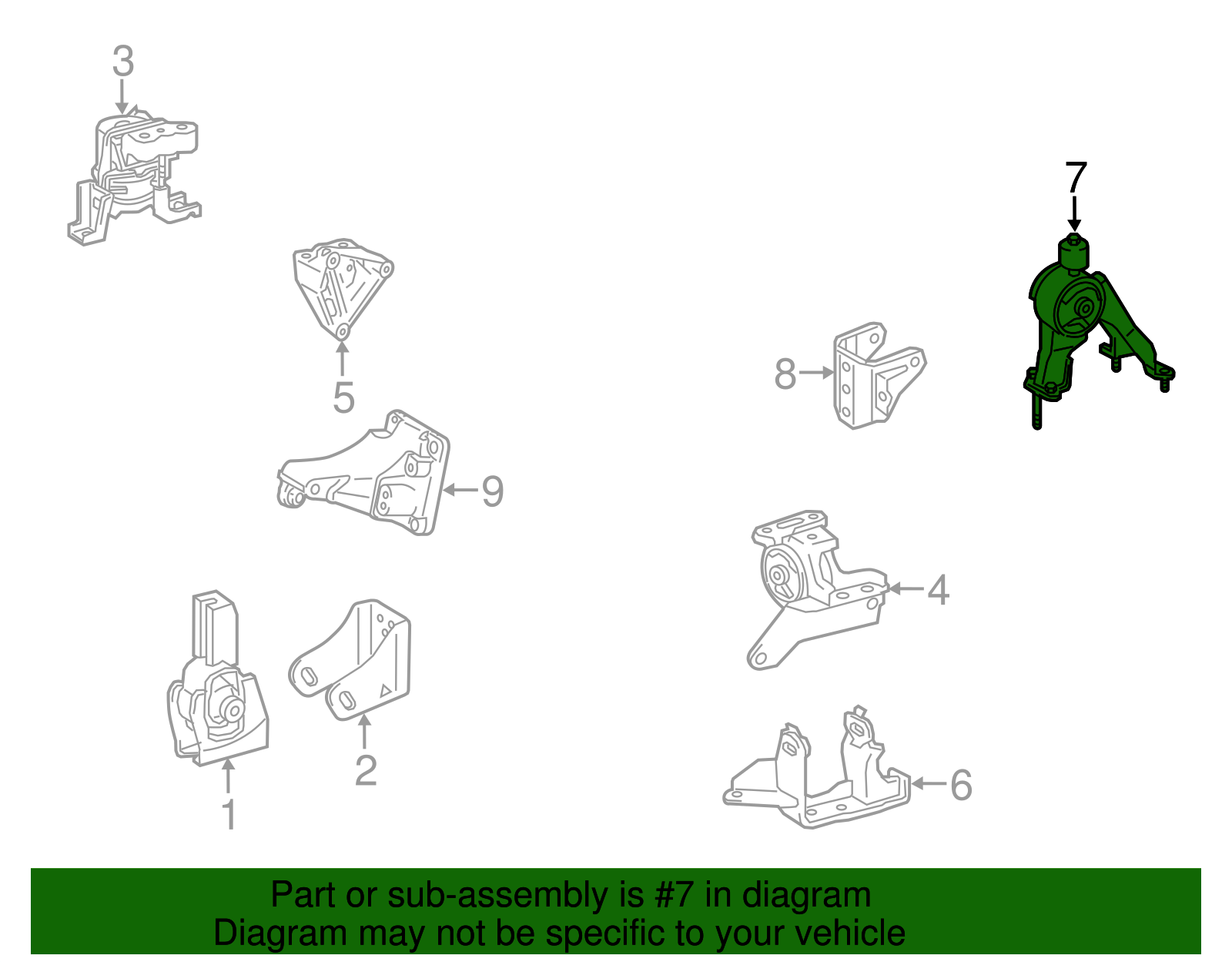 2014-2019 Toyota Corolla Engine Mount (Rear) 12371-0T260 | Toyota Parts ...