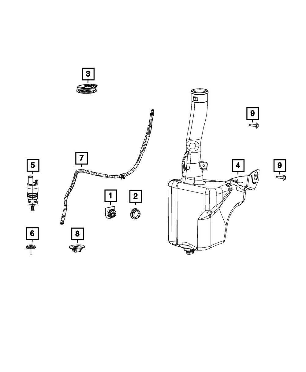 2019-2025 Ram Windshield Washer Reservoir 68440464AA | Mopar eStore