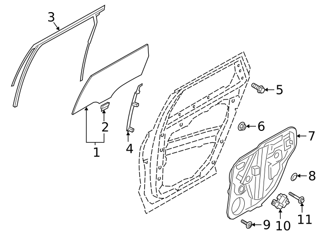 Hyundai - 83560-S8000 - Guide Channel - 2020-2024 Hyundai Palisade ...
