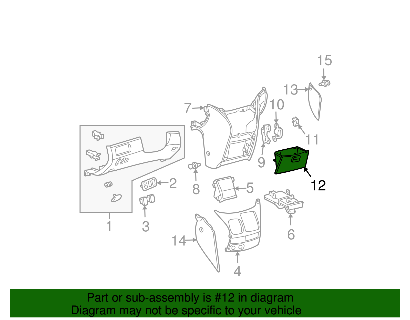 55440-AE020 - 2004-2010 Toyota Sienna - Storage Box | Sparks Parts