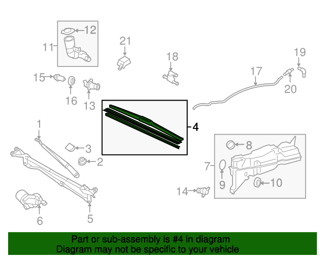 85222-42110 - Wiper Blade 2008-2021 Lexus LX570 | Longo Lexus Parts
