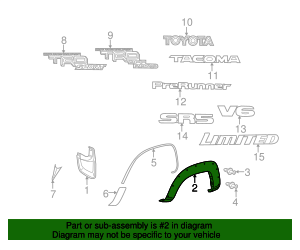 OEM 2005-2015 Toyota Tacoma Flare Part # 75873-04050 | Modern Toyota Parts